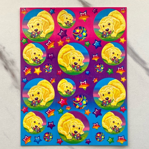 Lisa Frank | Office | Vtg Lisa Frank Casey Puppy Complete Sticker Sheet ...